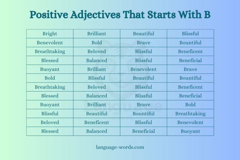 Brighten Your Descriptions: 470+ Positive B Adjectives