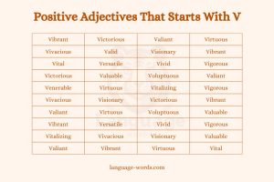 Venture into Positivity: 265+ V-Starting Positive Adjectives