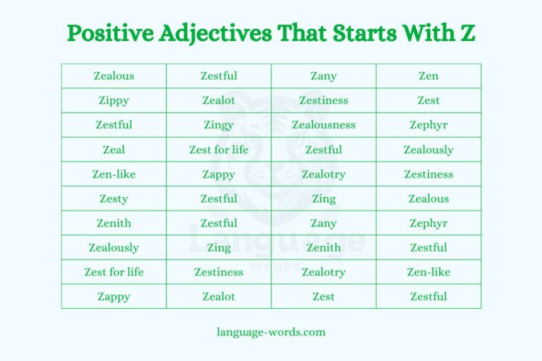 Zoom into Positivity: 110+ Z-Starting Positive Adjectives